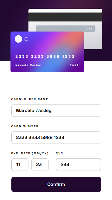 Frontend Mentor Interactive Card Details Form Solution Interactive Form